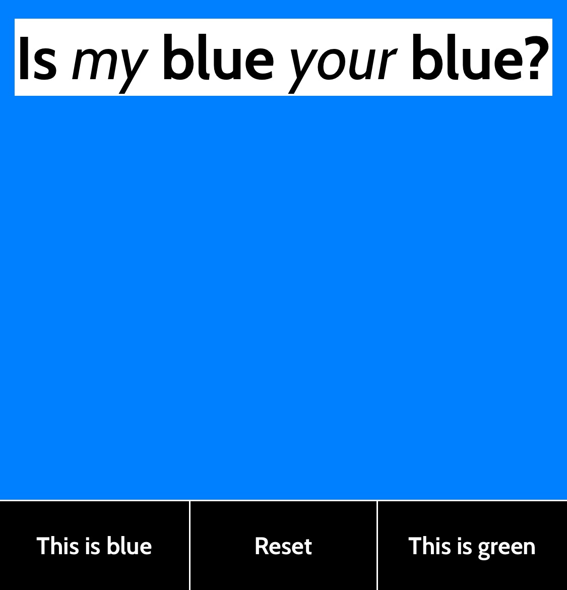 Is my blue your blue? And what does ‘lots of vinegar’ mean to me ...